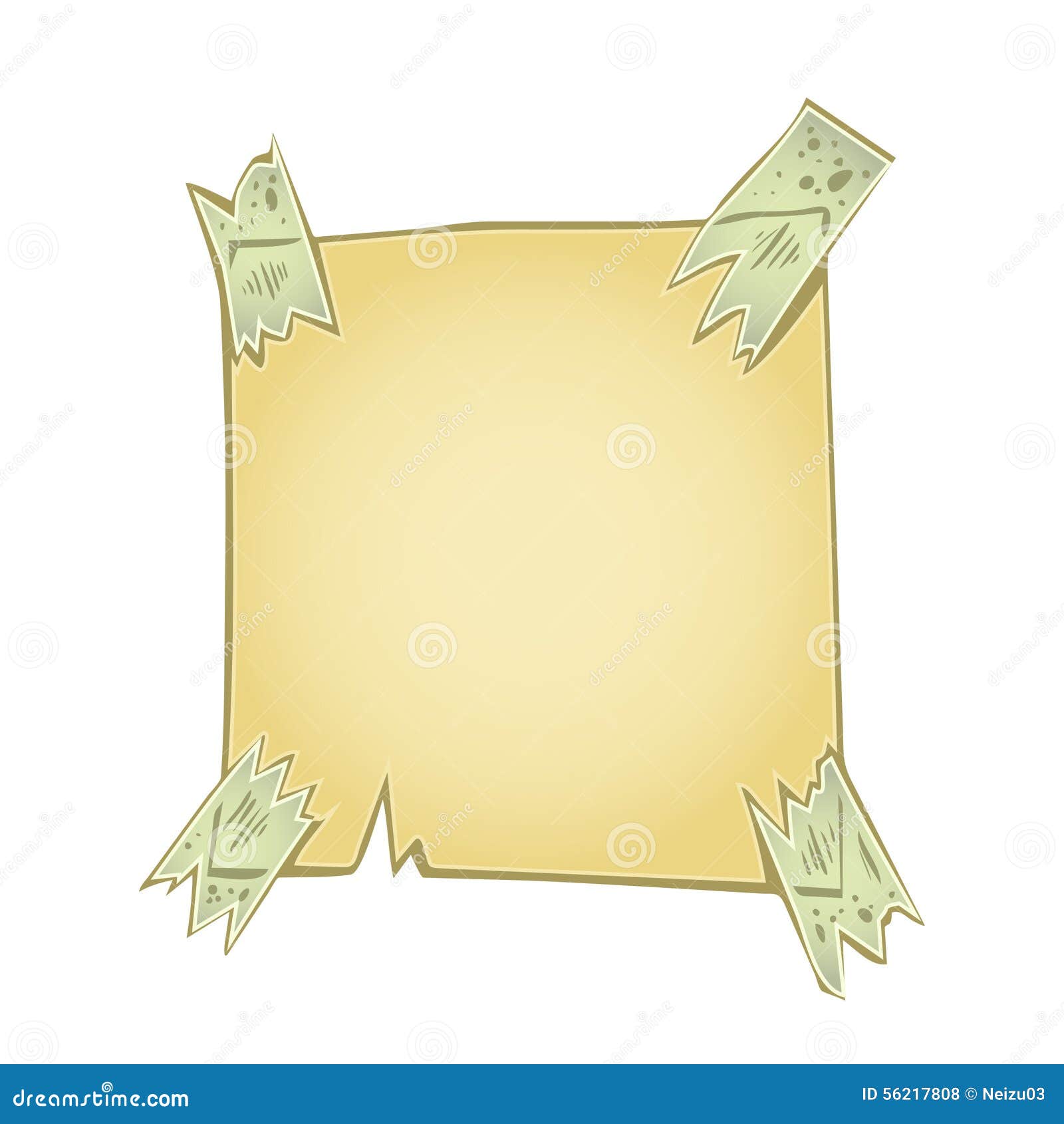 Yellow paper piece taped stock illustration. Illustration of page ...