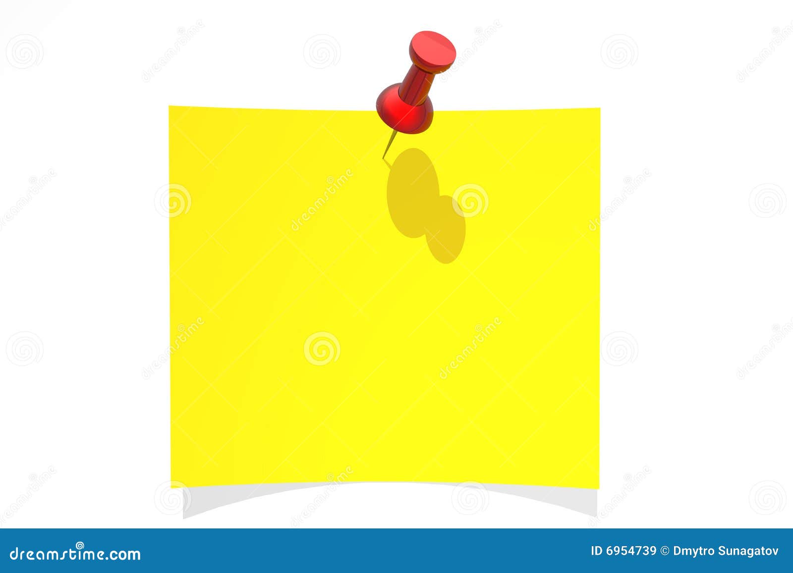 Yellow paper pinned stock illustration. Illustration of diary - 6954739