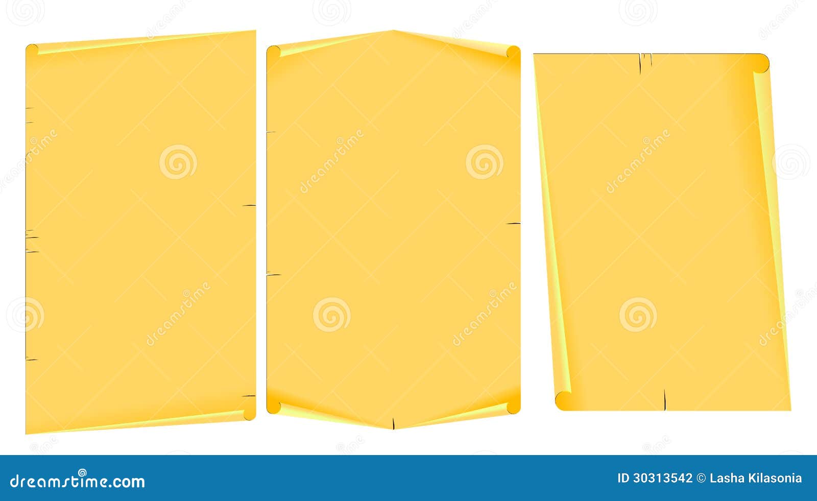Yellow paper scroll stock illustration. Illustration of sheet - 30313542