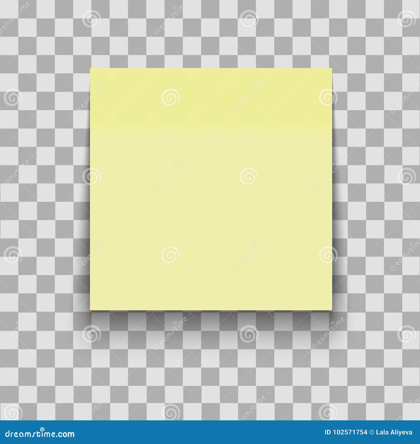 Yellow Paper Sheet on Translucent Sticky Tape with Shadow. Empty Note ...