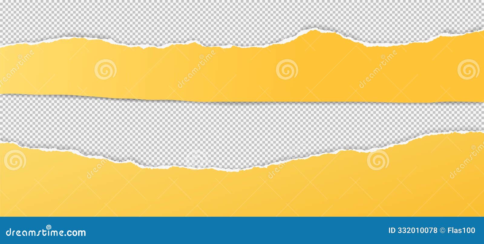 Yellow Paper Strips with Torn Edges and Soft Shadow are on Squared ...