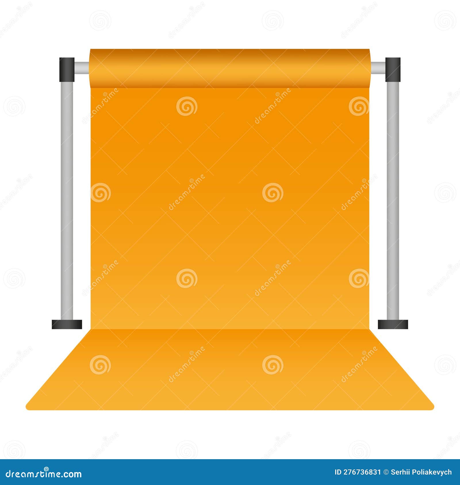 Yellow Paper Studio Backdrop. Canvas Studio in Realistic Style. Vector ...