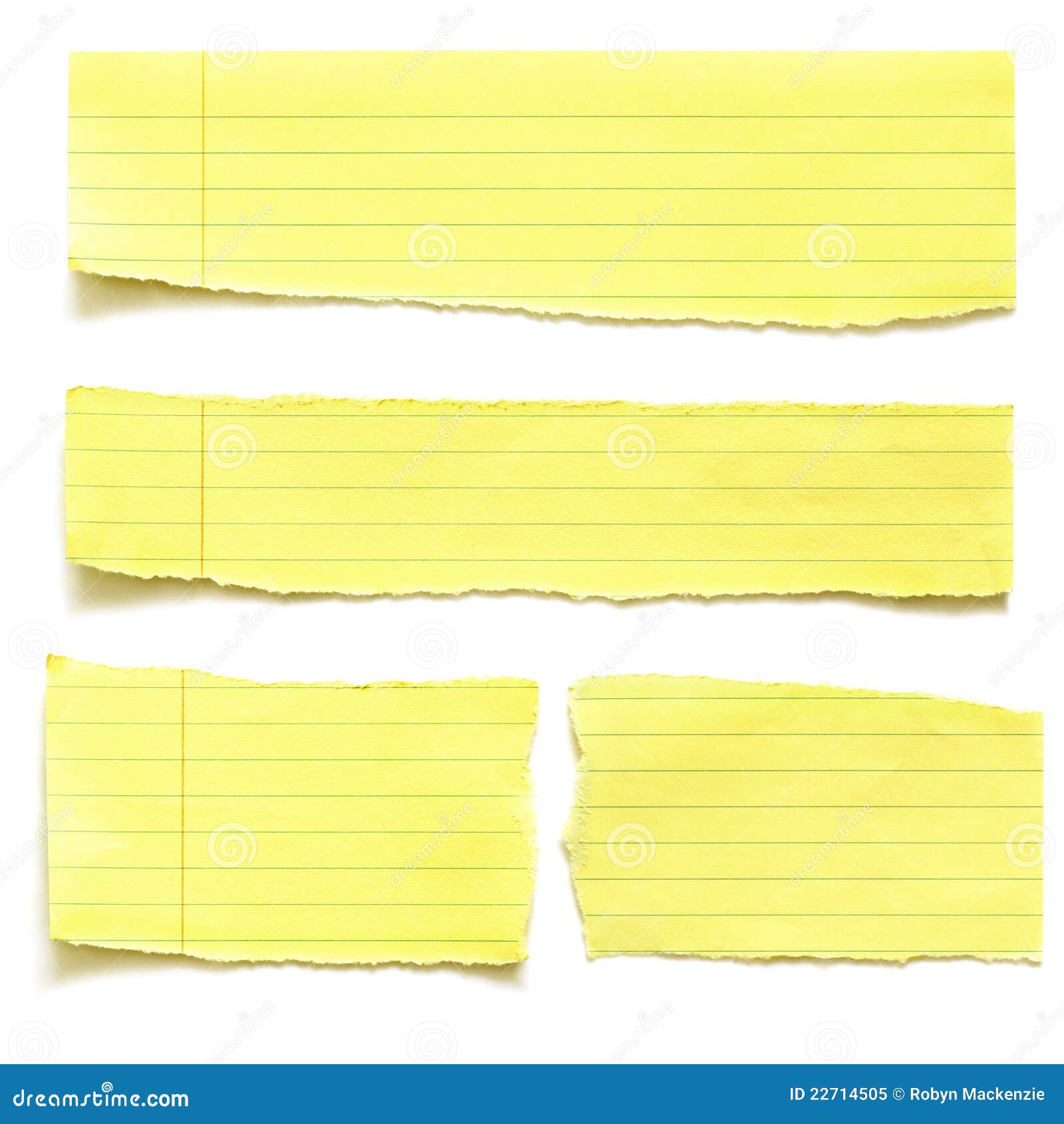 Yellow Paper Tears stock image. Image of isolated, lined - 22714505