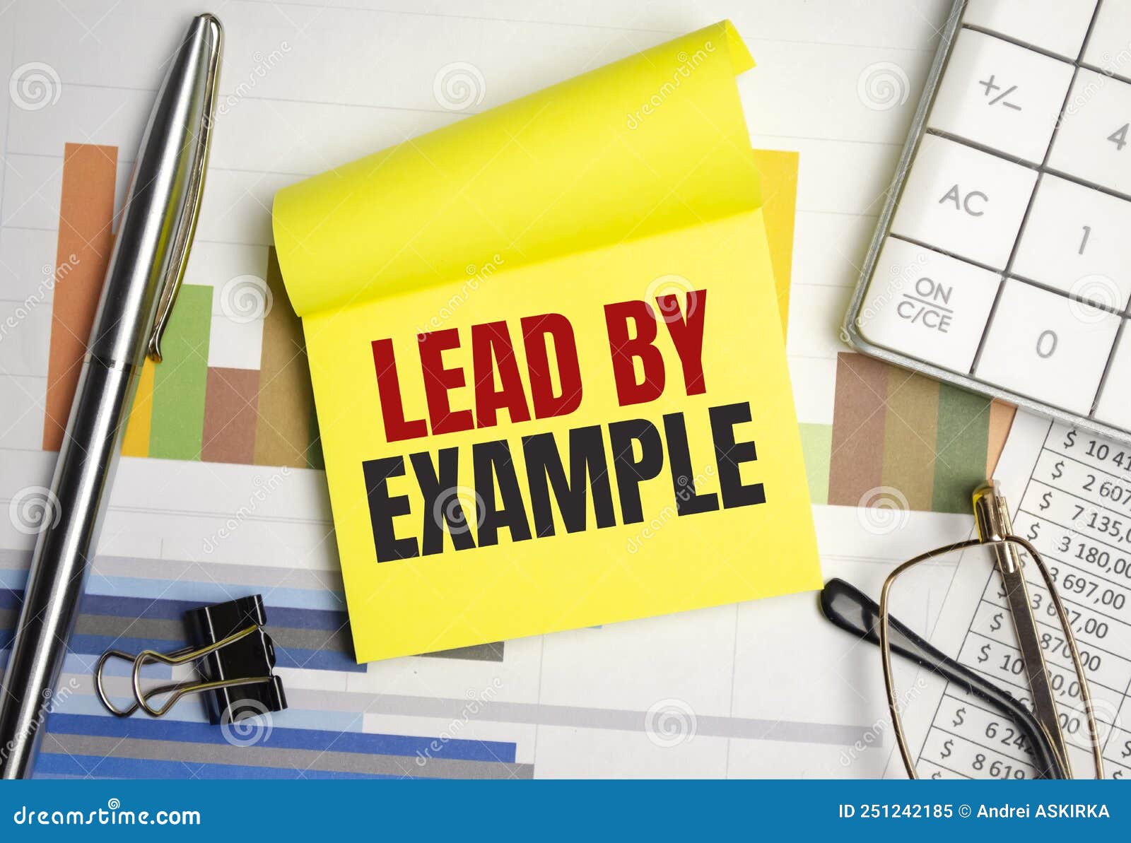 Yellow Paper with the Text Lead by Example Stock Image - Image of ...