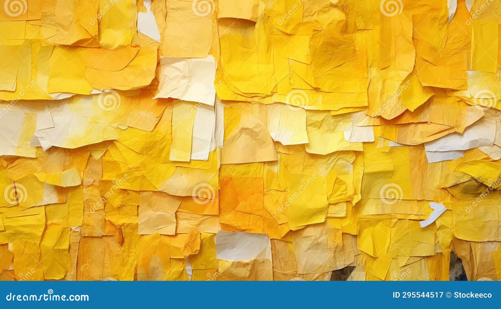 Yellow Paper Wall Collage: Abstract Art with Lyrical Expressionism ...