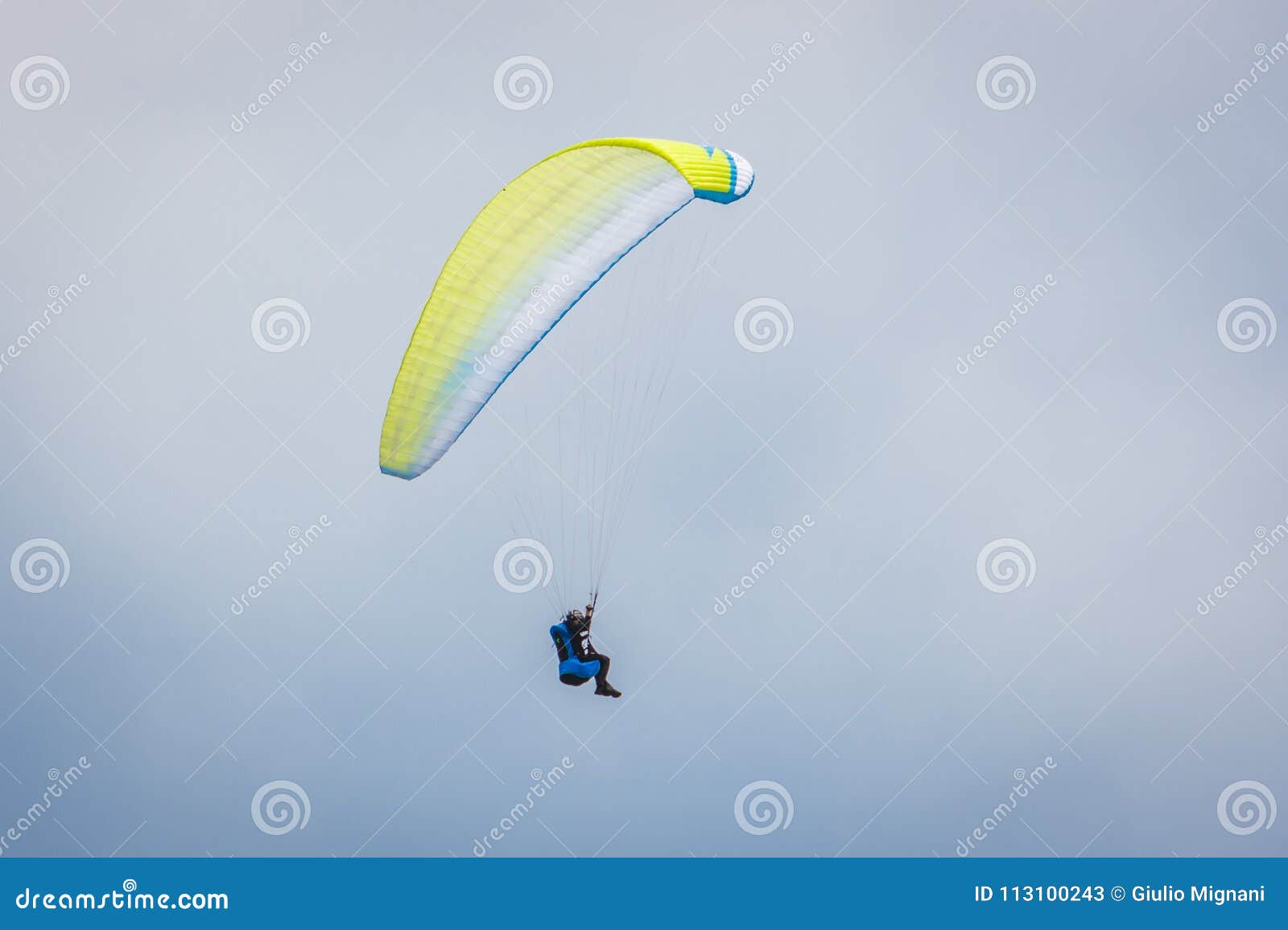 Yellow Paraglider Over Lima, Peru Stock Image - Image of colored ...