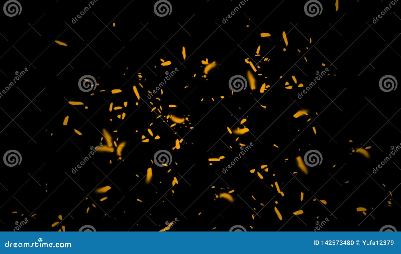 Yellow Particles Effect Dust Debris Isolated on Background, Motion ...