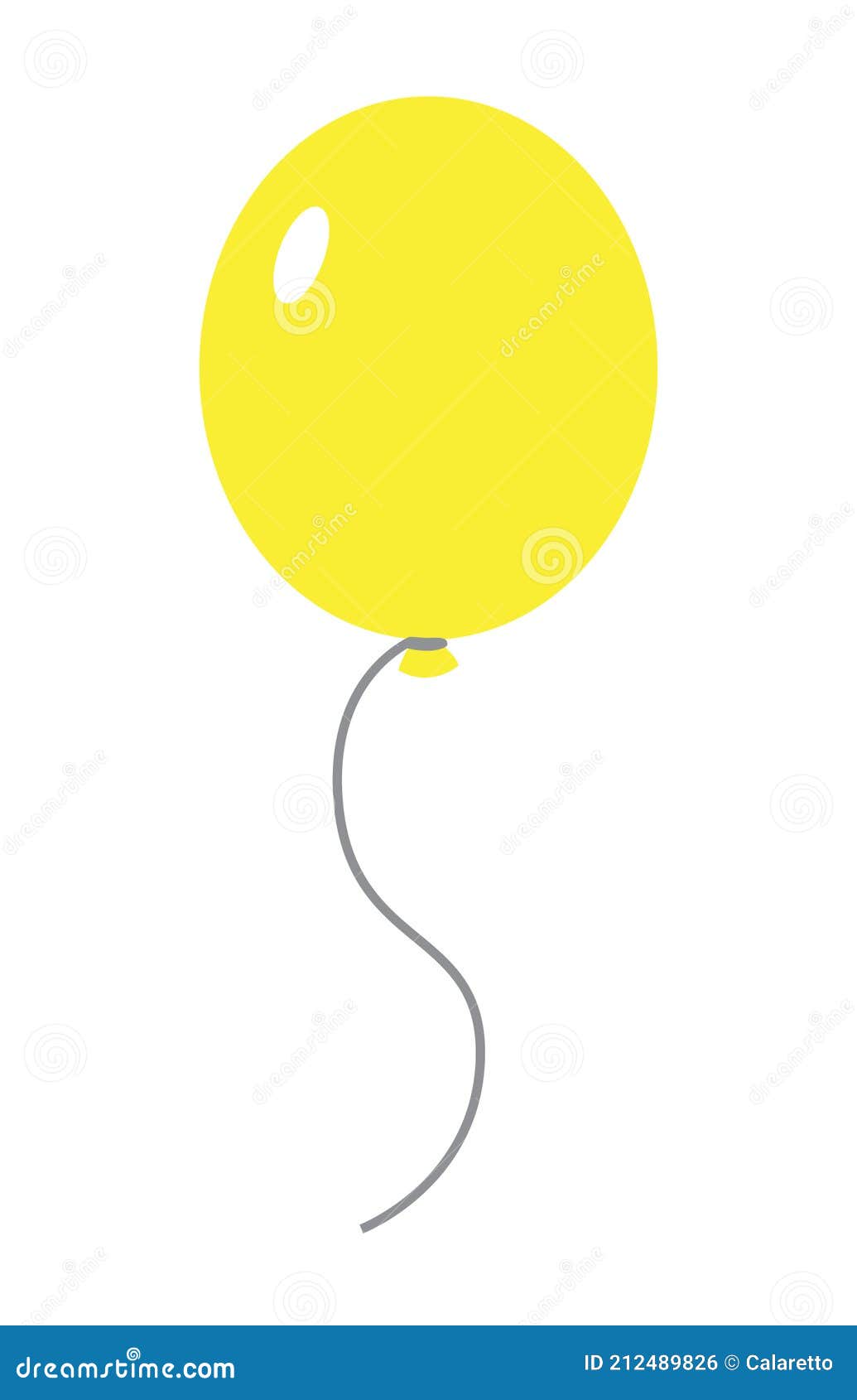 Yellow Party Balloon Flat Vector Stock Vector - Illustration of ...