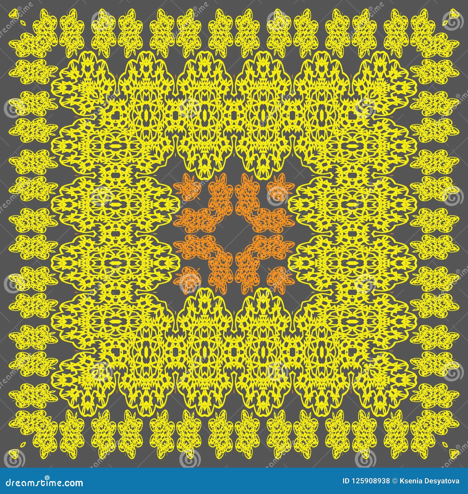 Yellow lace pattern stock illustration. Illustration of circle - 125908938