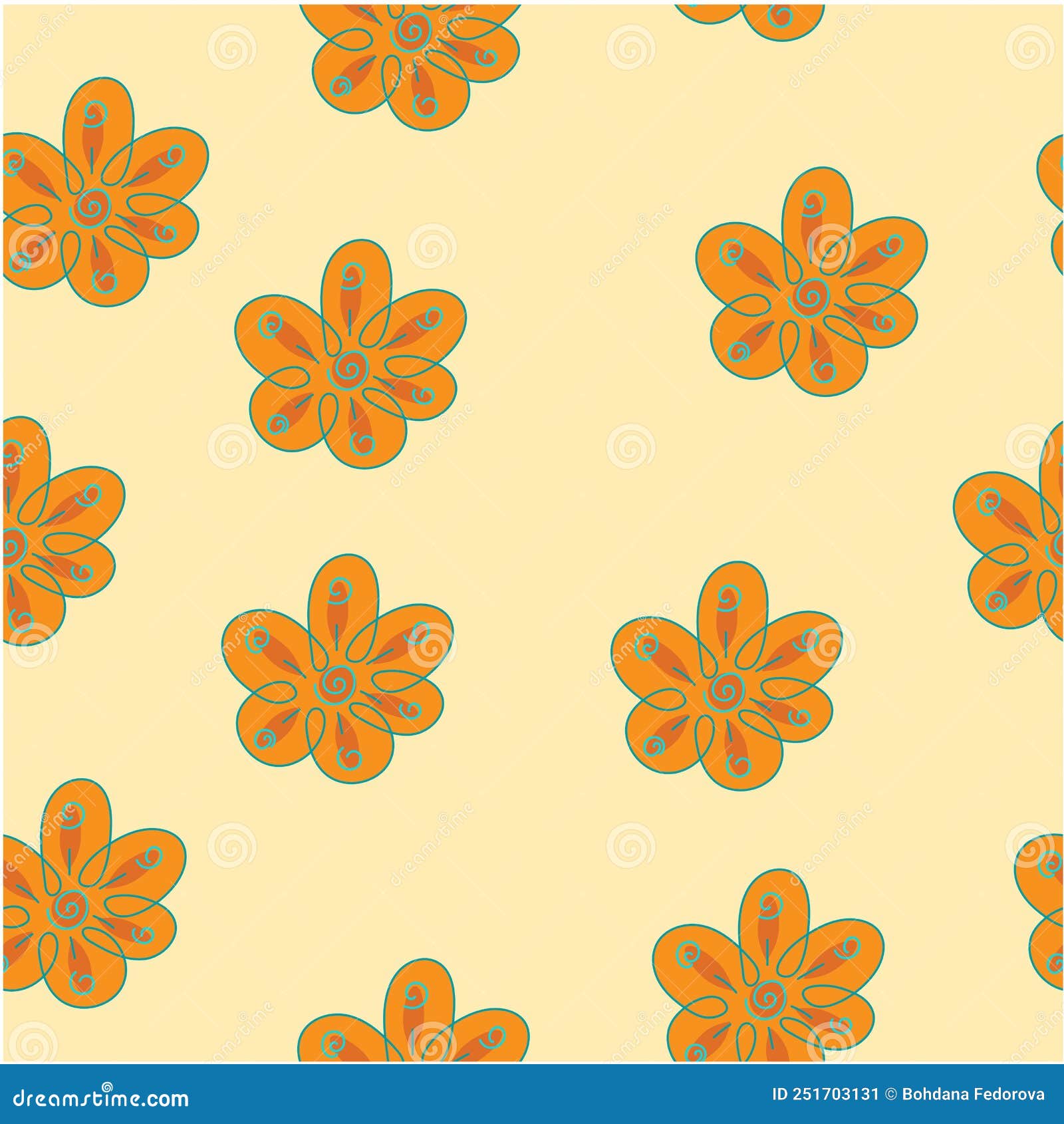Yellow Pattern with Flowers Stock Vector - Illustration of blossom ...