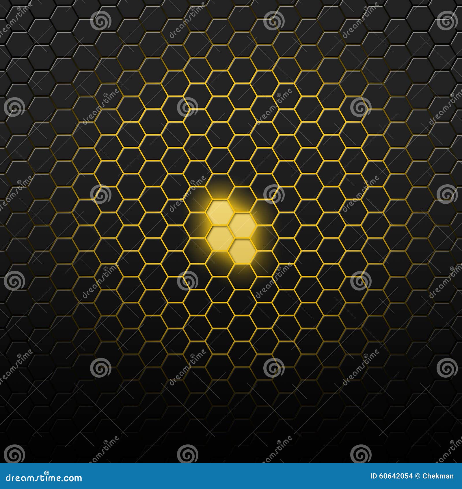 Yellow Pattern with Hexagons Stock Illustration - Illustration of ...