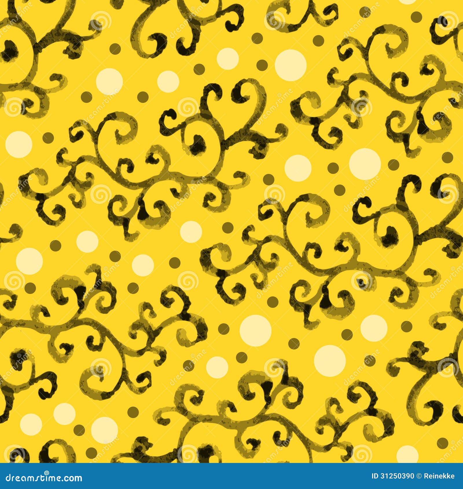 Yellow pattern stock illustration. Illustration of curly - 31250390