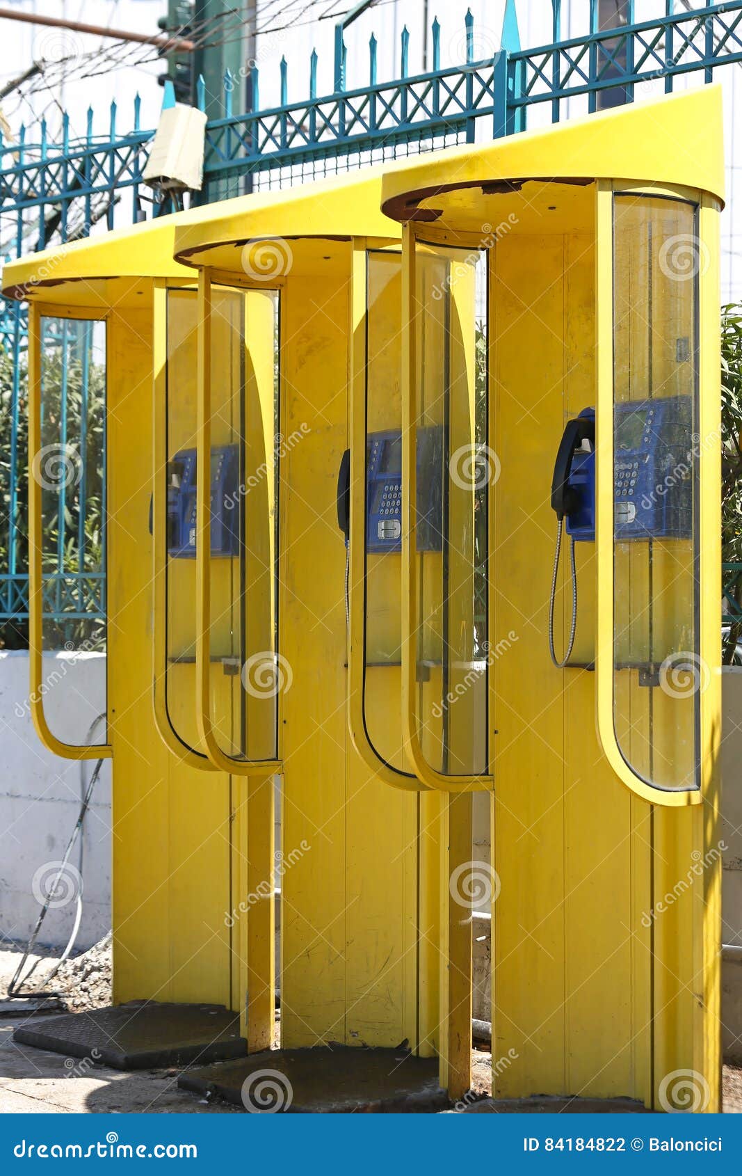 Yellow Payphones stock photo. Image of greece, communication - 84184822