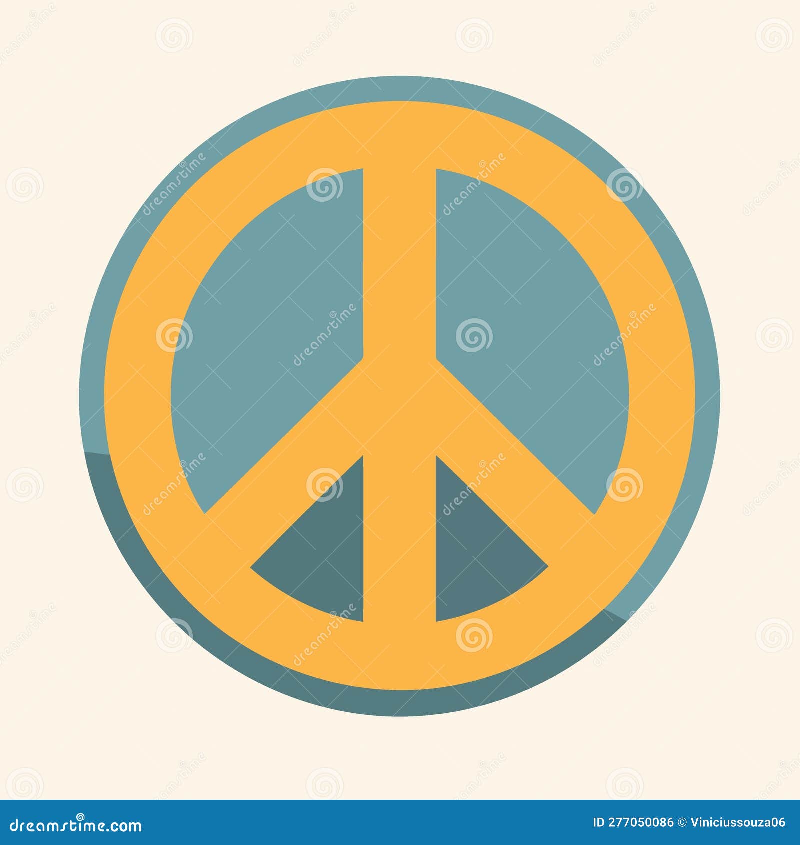 Yellow Peace Symbol in a Blue Circle Stock Vector - Illustration of ...