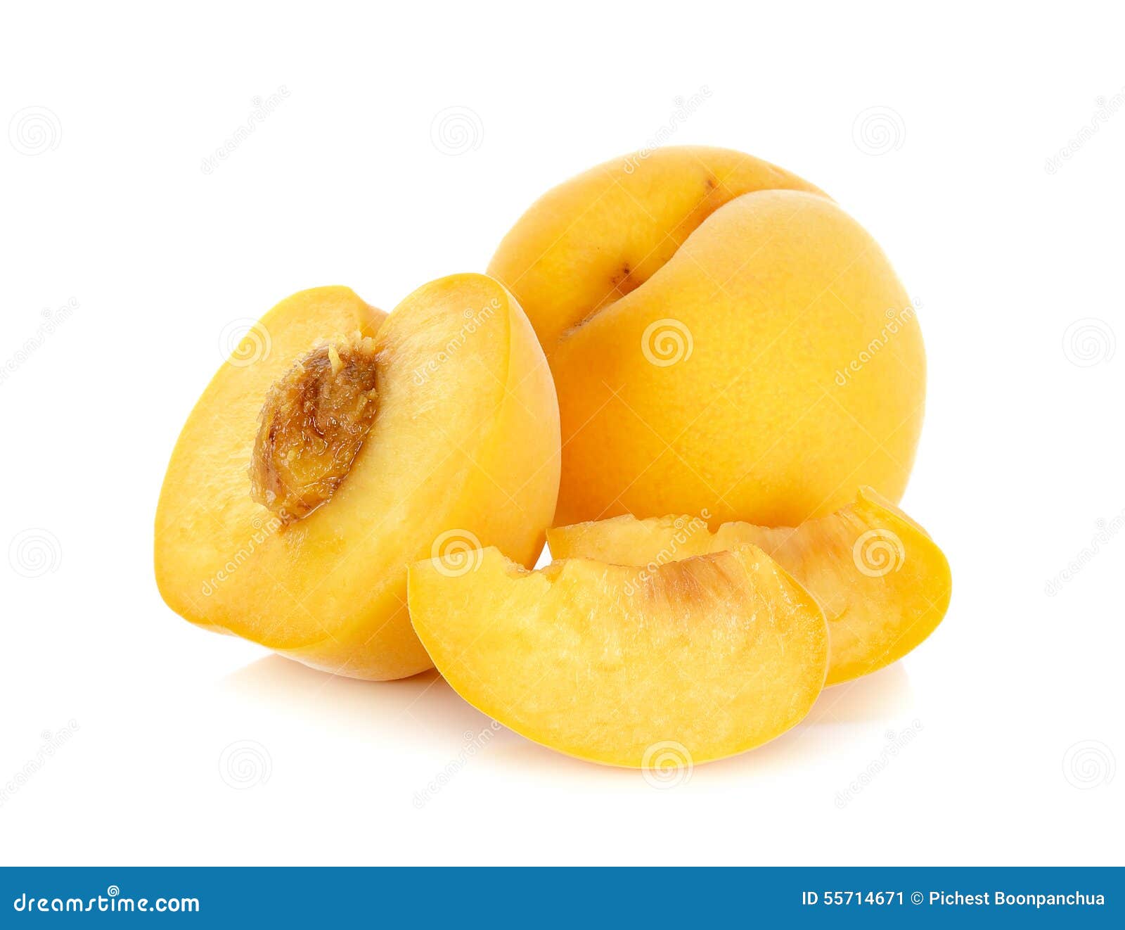 Yellow Peach Isolated on the White Background Stock Image - Image of ...
