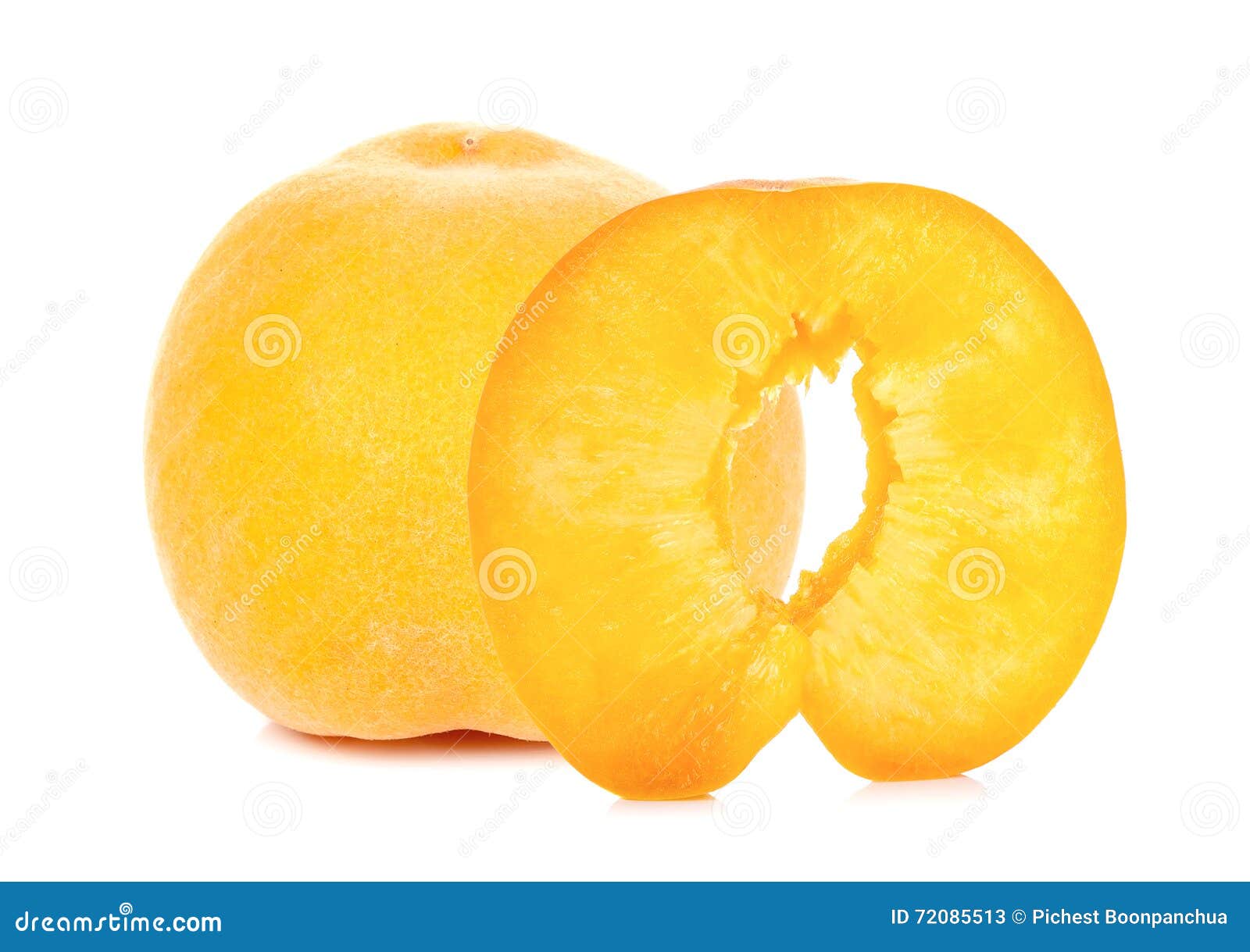 Yellow Peach Isolated on the White Background Stock Image - Image of ...