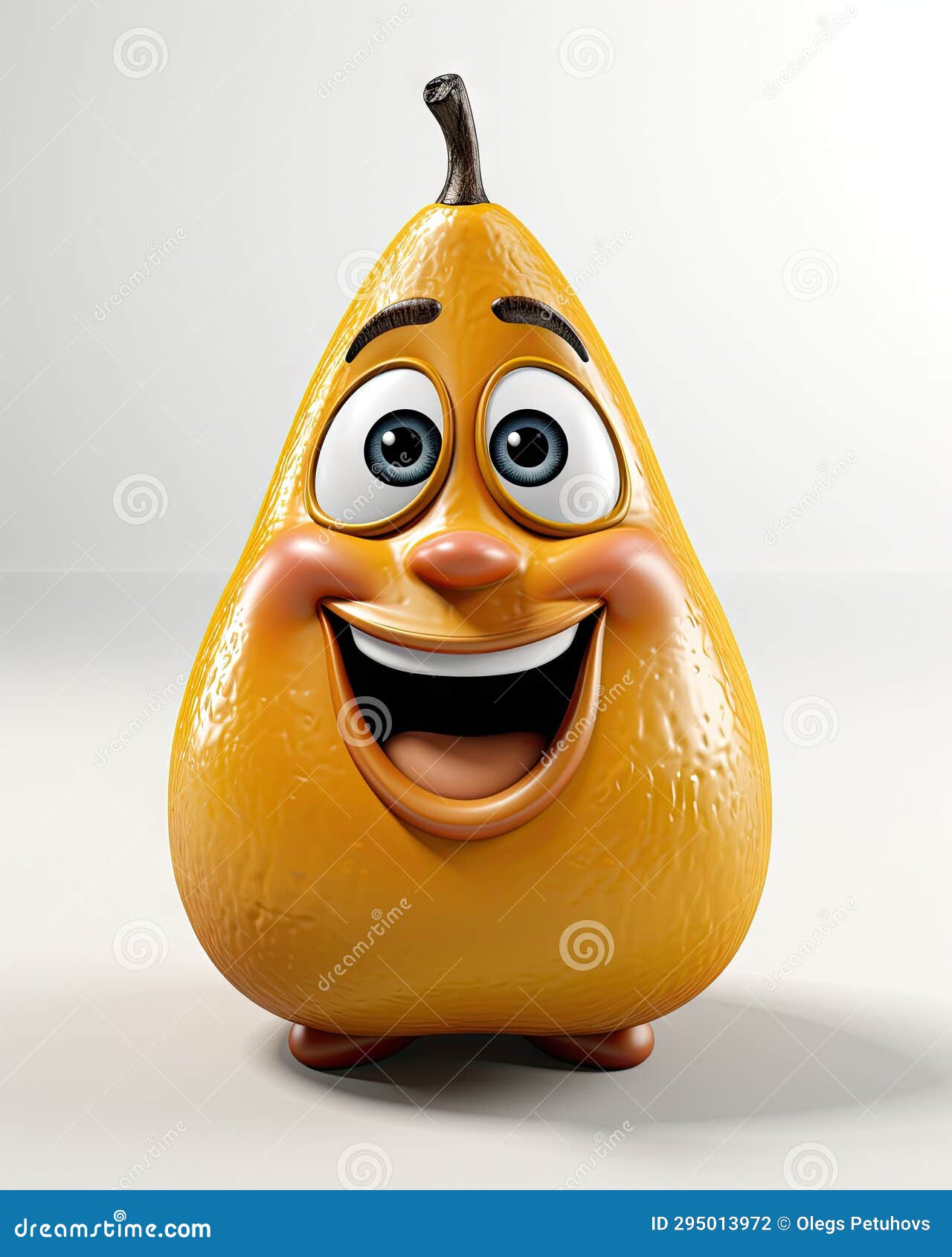 A Yellow Pear with a Big Smile on it S Face. Generative Ai Stock ...
