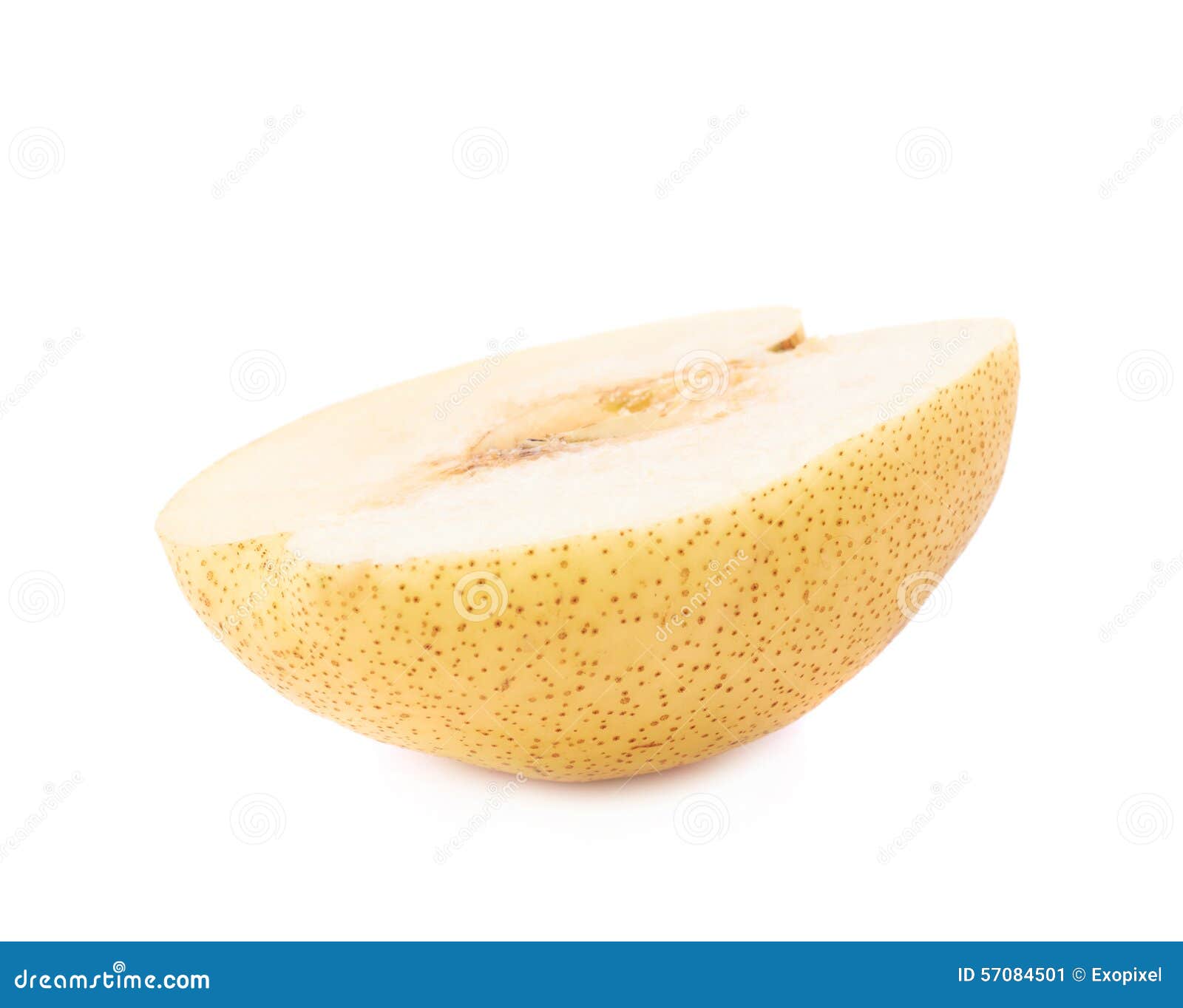 Yellow Pear Cut in Half Isolated Stock Image - Image of snack, studio ...