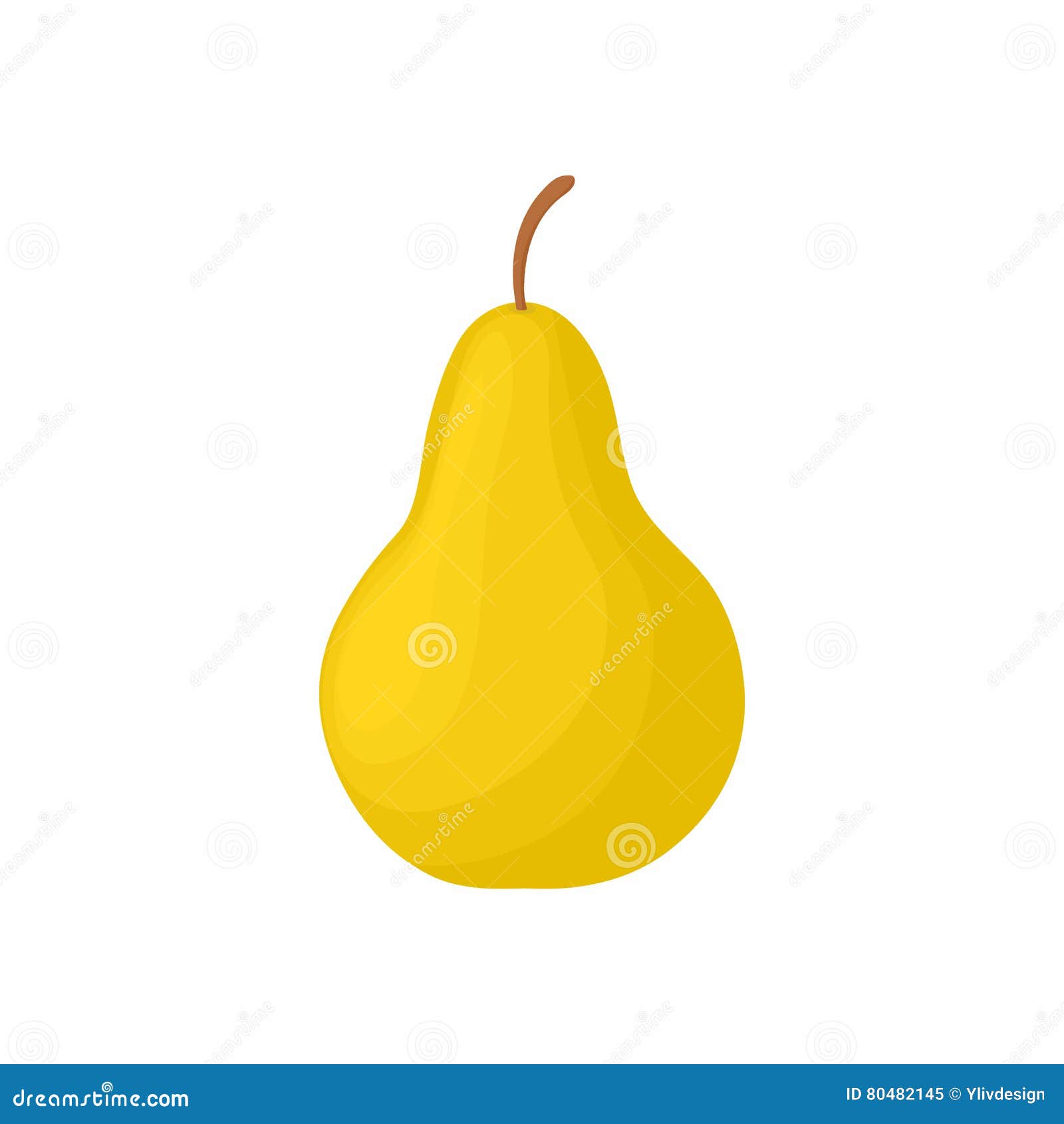 Yellow Pear Icon, Cartoon Style Stock Vector - Illustration of pear ...