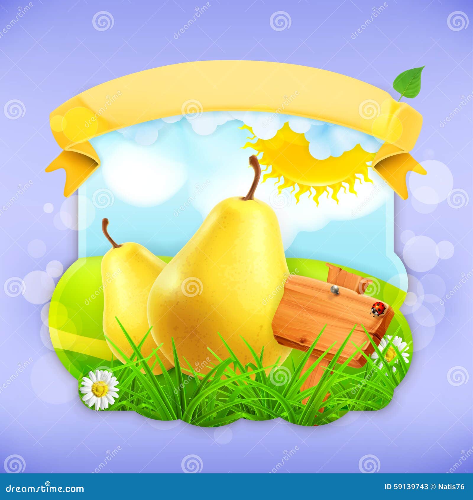 Yellow Pear Fruit Bite Stage Set. From Whole To Pear Core Gradual ...