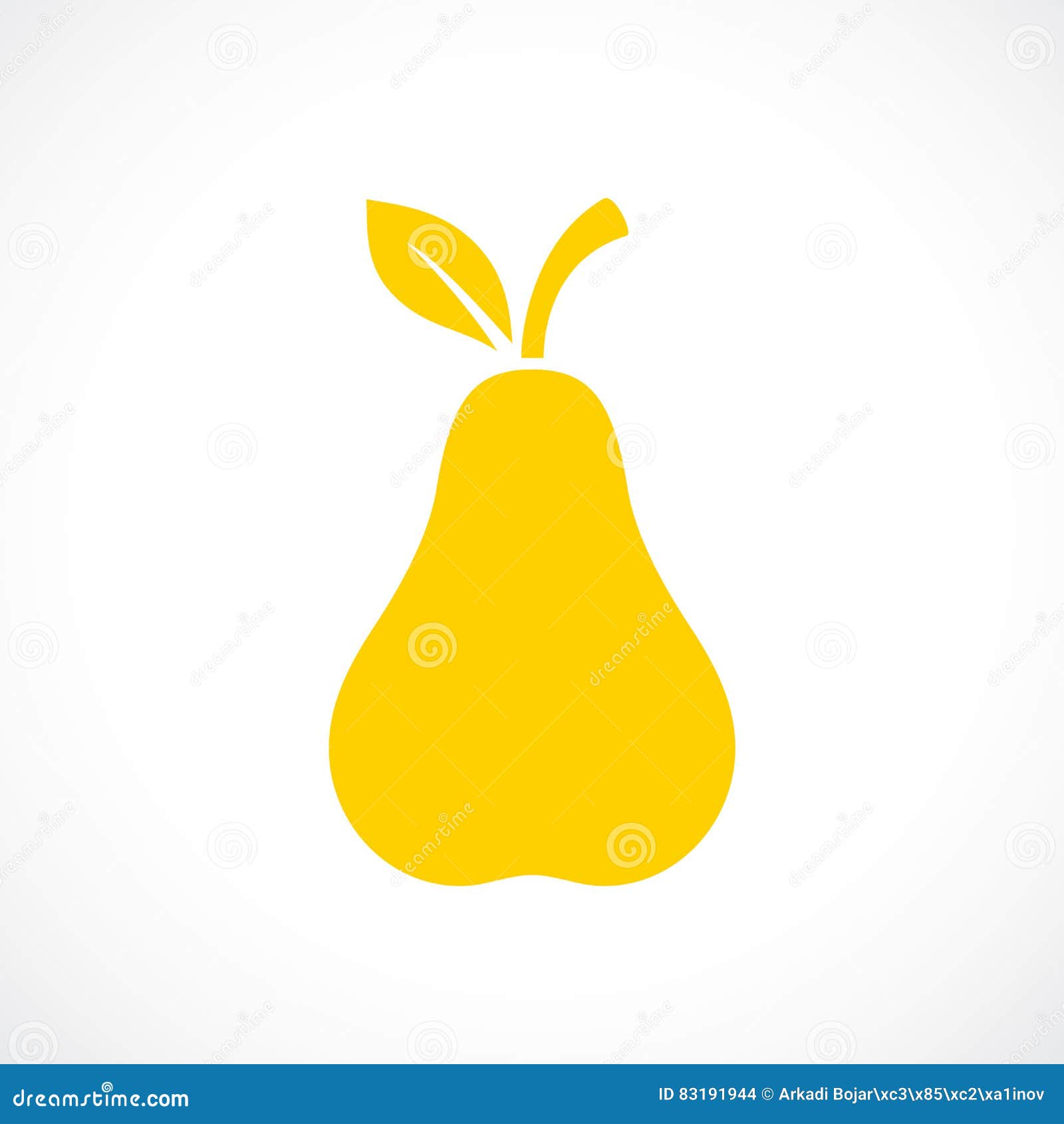 Yellow pear vector shape stock vector. Illustration of fruit - 83191944