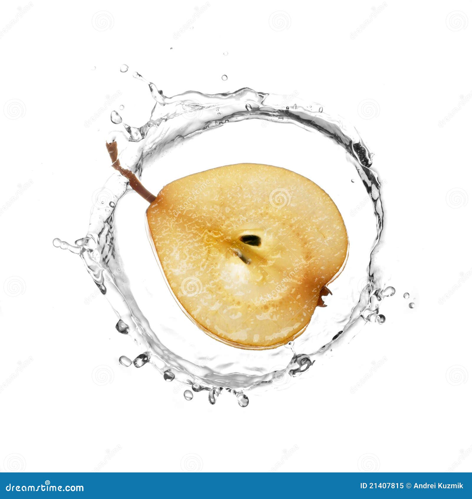 Yellow Pear in Water Splash Stock Image - Image of splash, motion: 21407815