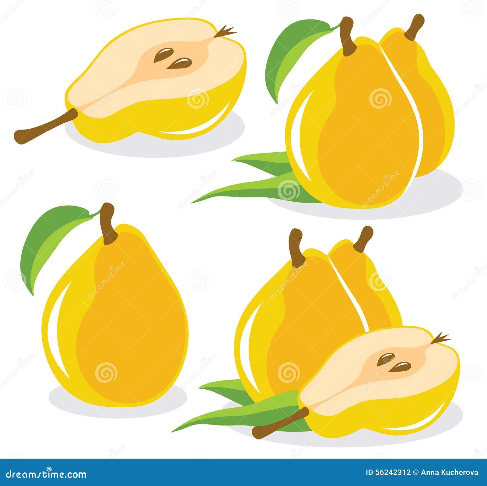 Yellow Pears Cartoon Vector | CartoonDealer.com #2839609