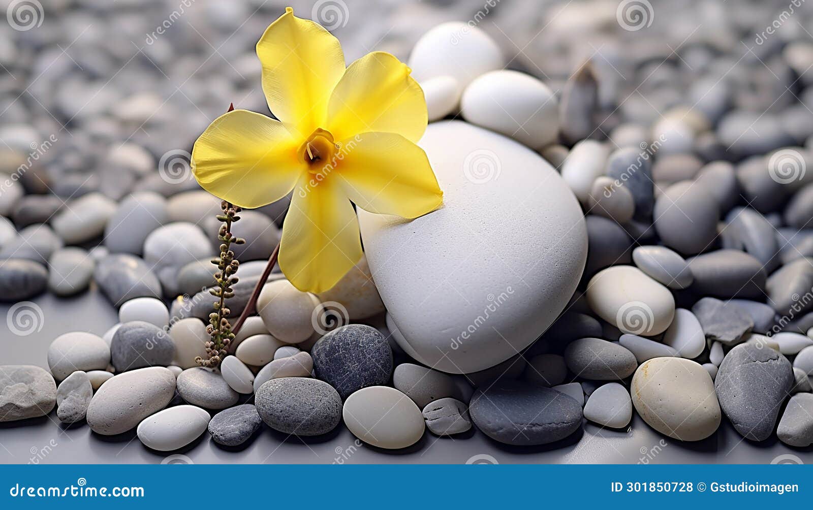 Yellow Pebble Stack, Symbol of Growth and Freshness Generated by AI ...