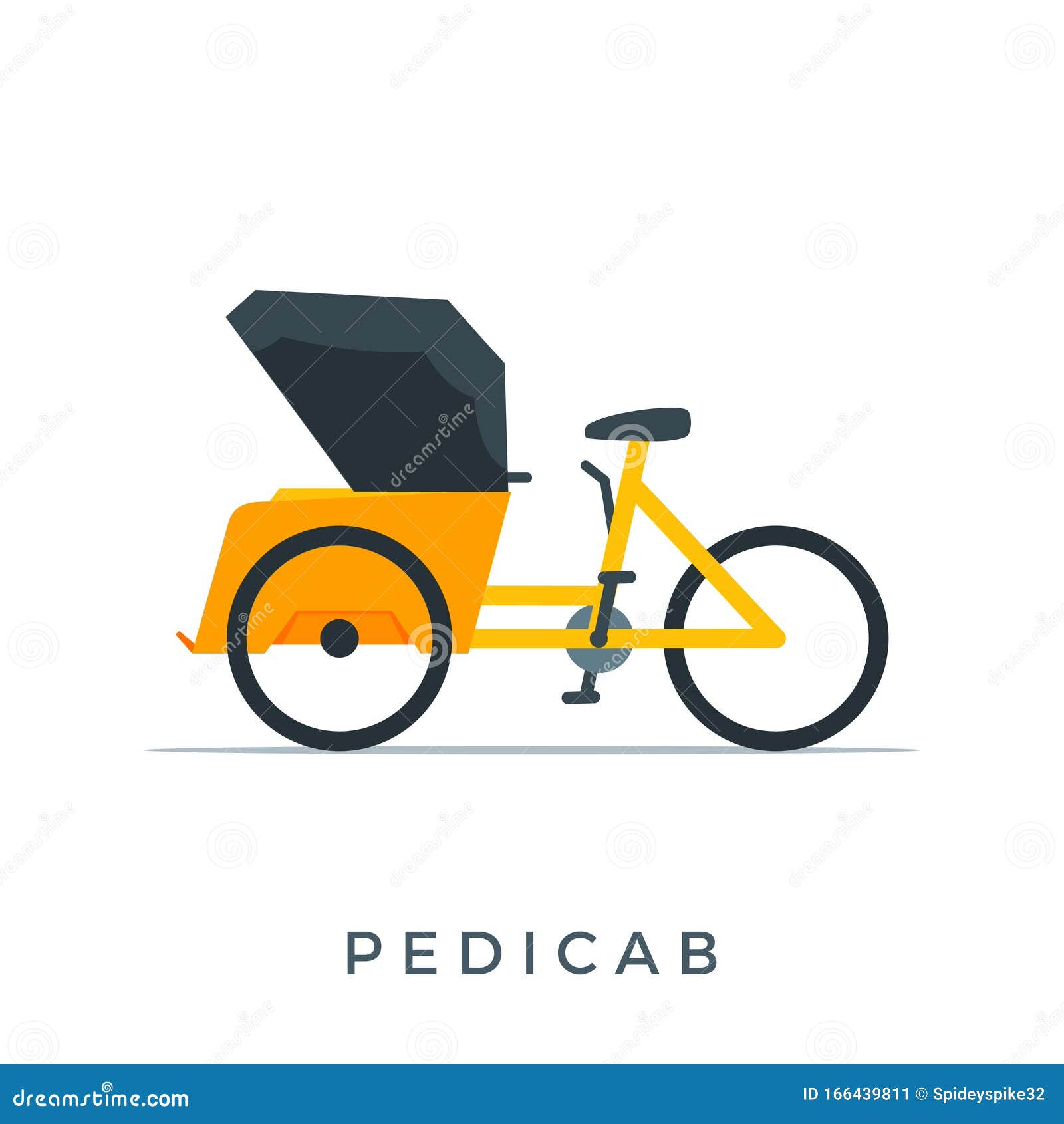 The Yellow Pedicab. Isolated Vector Illustration Stock Illustration ...