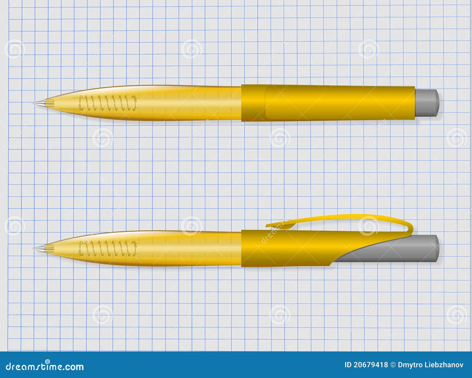 Yellow pen stock vector. Illustration of write, education - 20679418