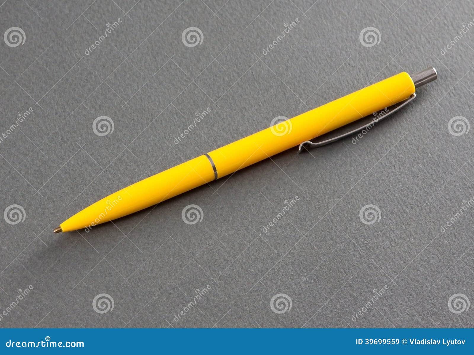 Yellow Pen on a Gray Background. Stock Image - Image of contract ...