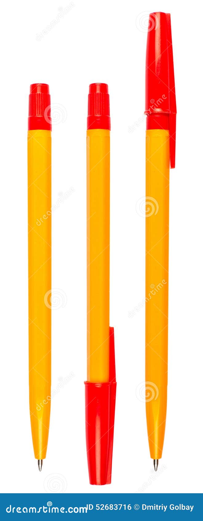 Yellow pen stock photo. Image of school, writing, plastic - 52683716