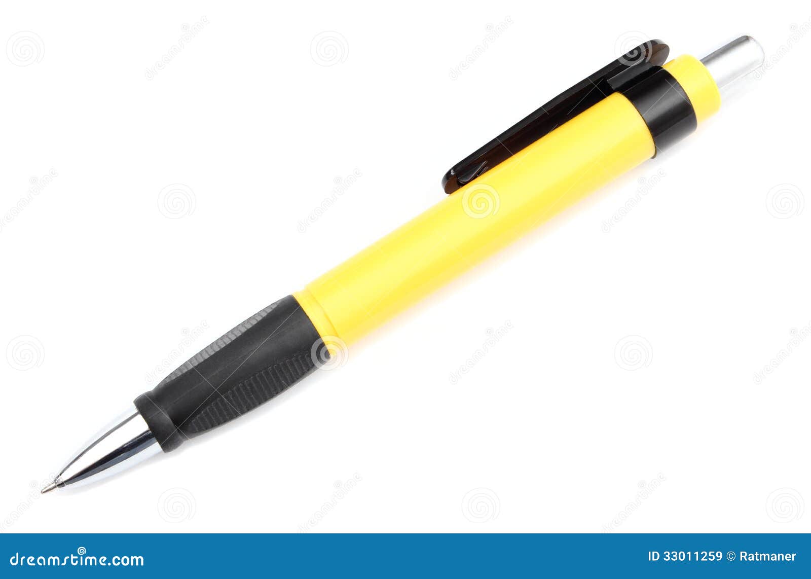 Yellow Pen on White Background Stock Image - Image of plastic, shiny ...