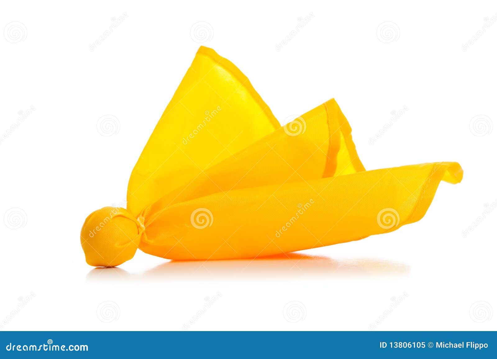 Yellow Penalty Flag on a White Background Stock Image - Image of ...