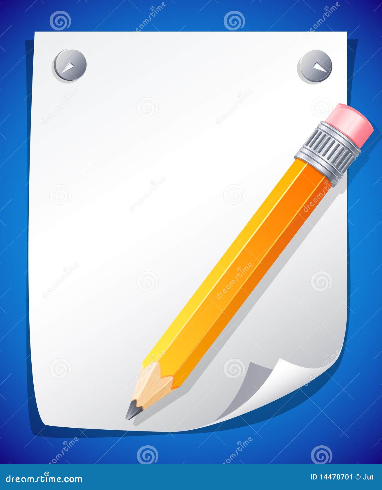 Yellow pencil stock vector. Illustration of writing, white - 14470701