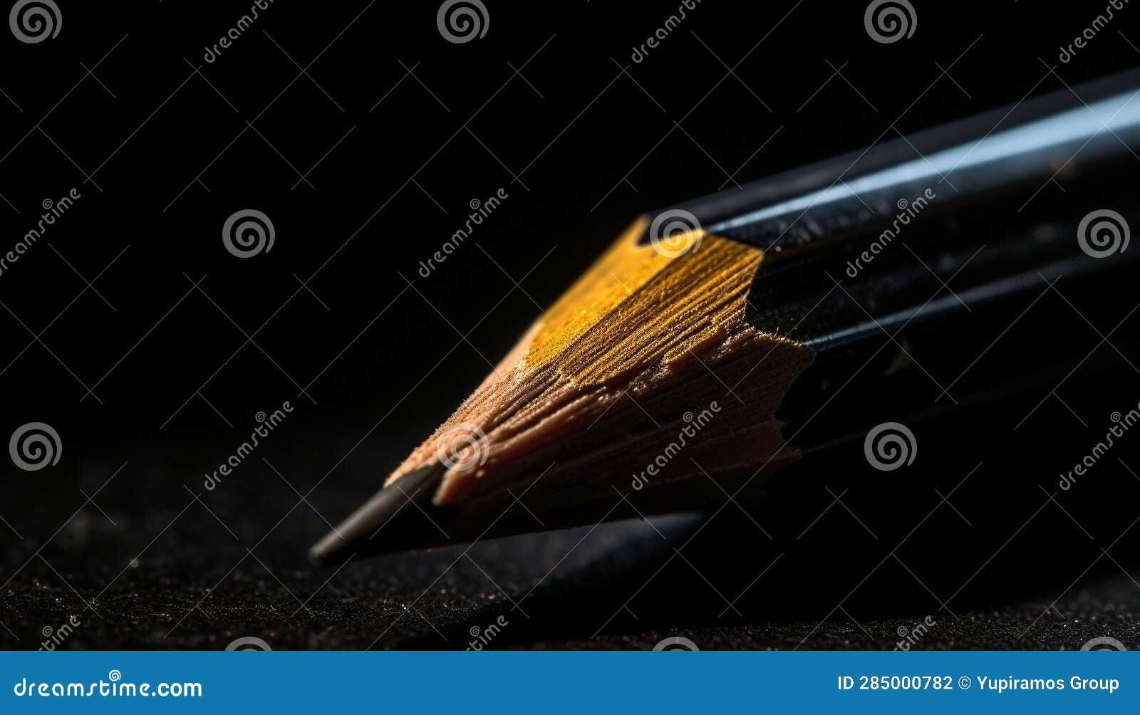Yellow Pencil on Black Background, Sharp Lead for Creative Education ...