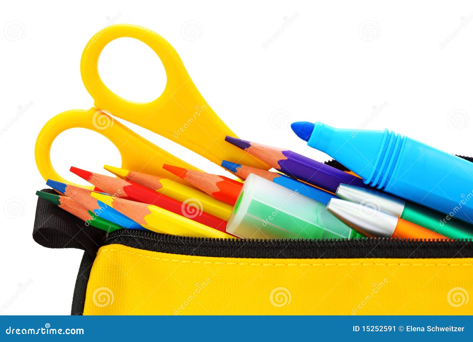 Yellow pencil box stock image. Image of draw, colorful - 15252591