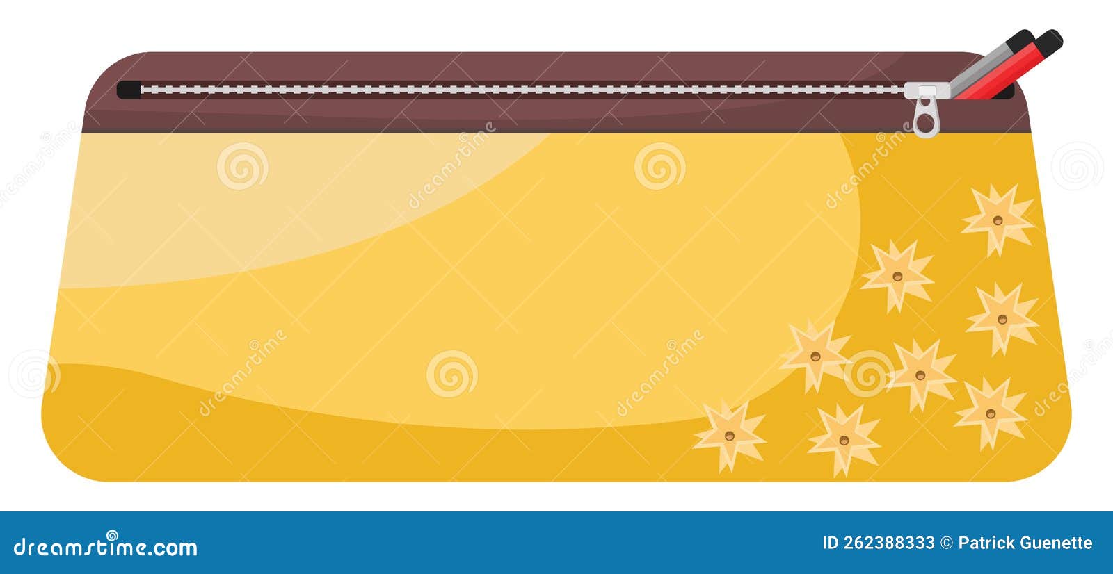 Yellow pencil case, icon stock vector. Illustration of graphic - 262388333
