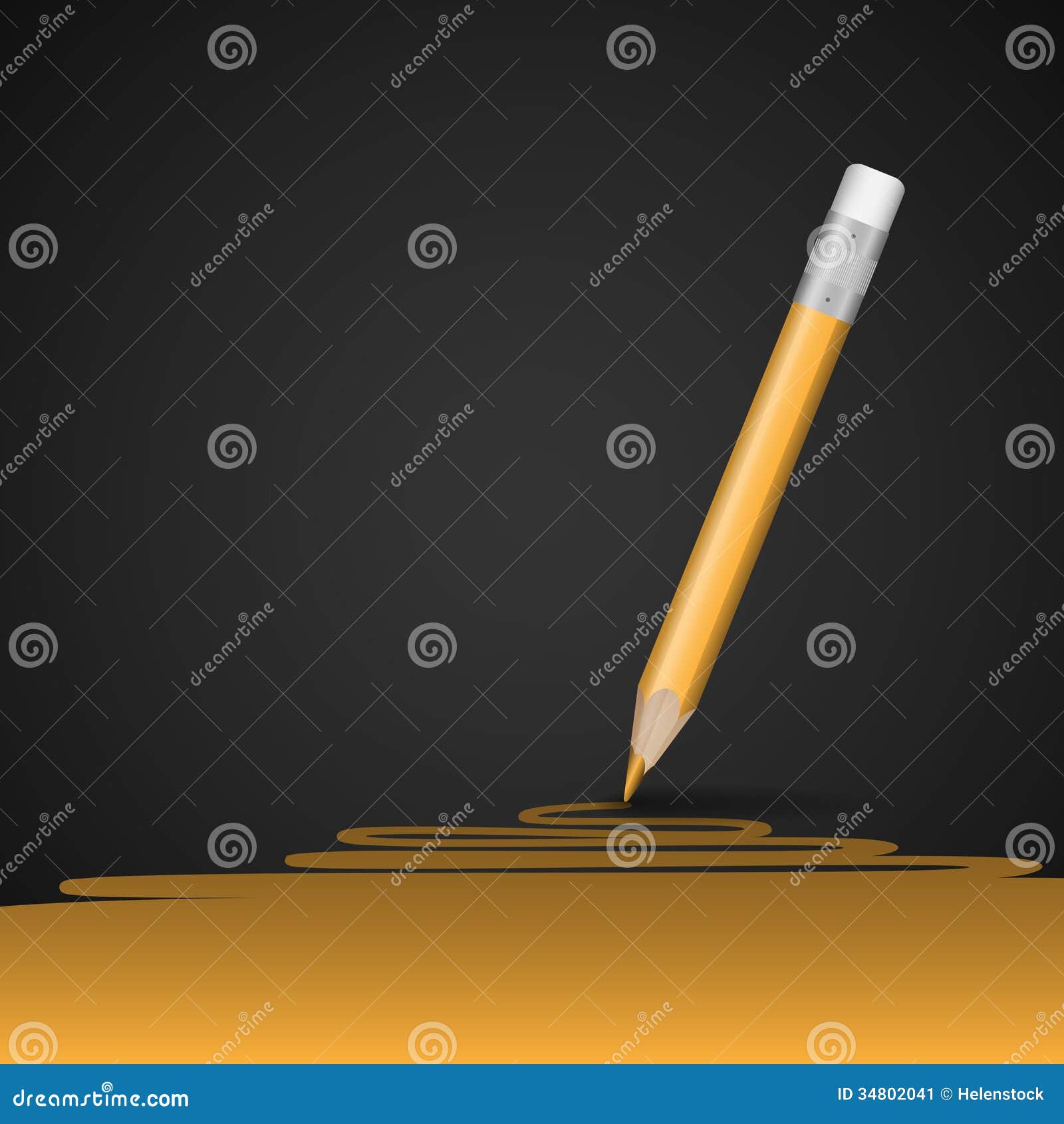 Yellow Pencil Drawing Line. Stock Image - Image of pencil, office: 34802041