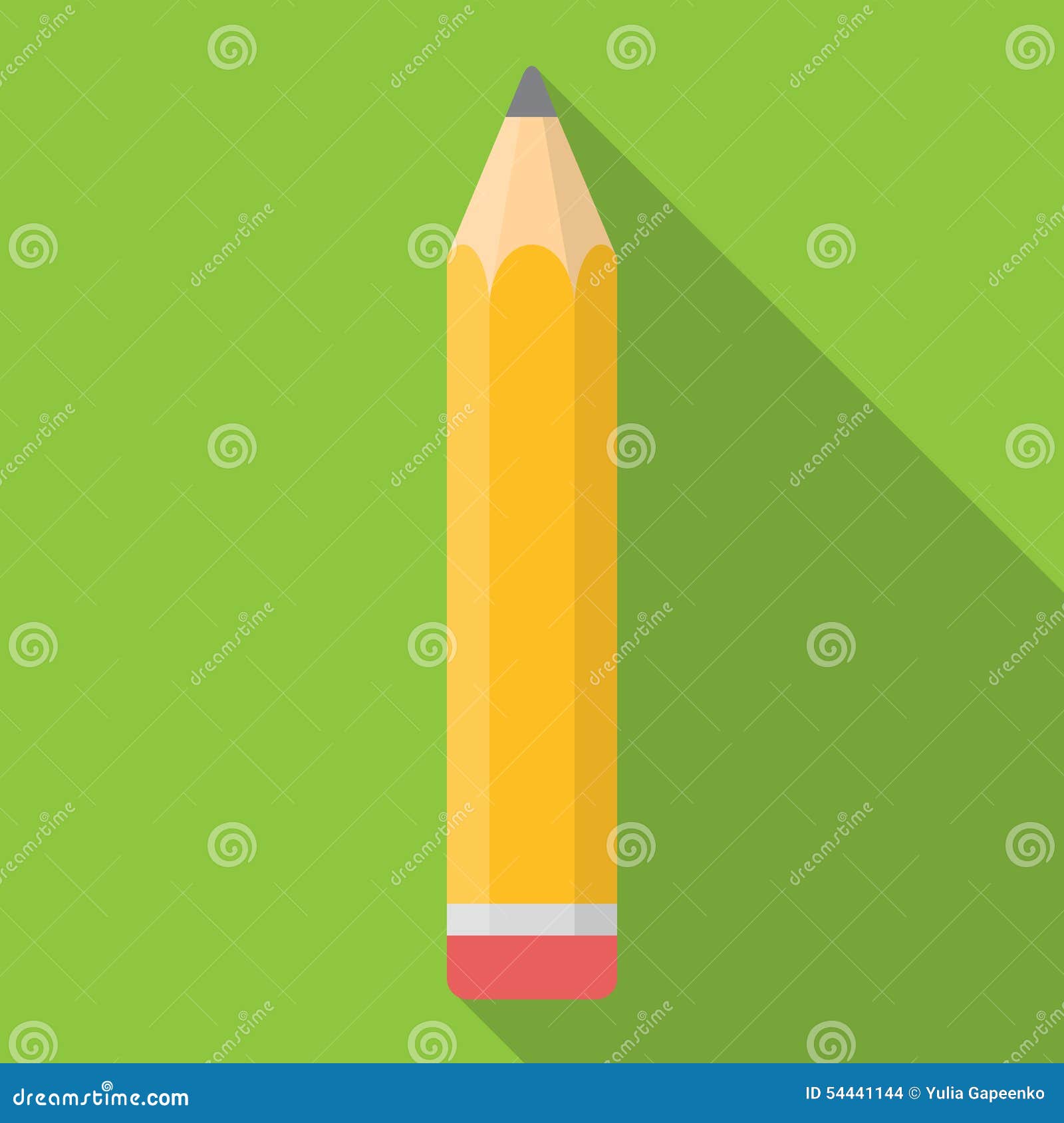 Yellow Pencil Flat Icon with Long Shadow Vector Stock Vector ...