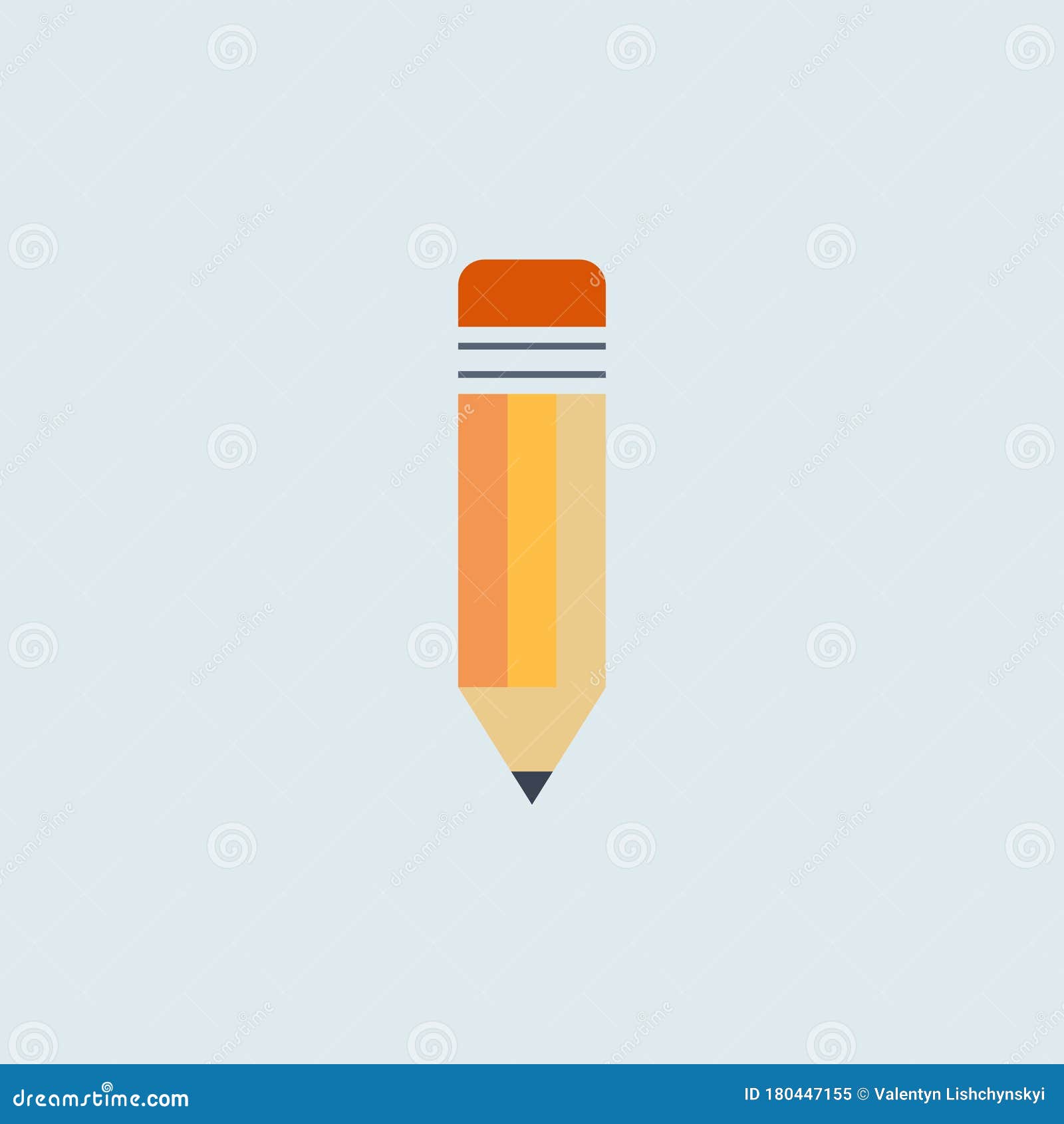 Yellow Pencil Icon. Vector Symbol in Flat Style Stock Vector ...