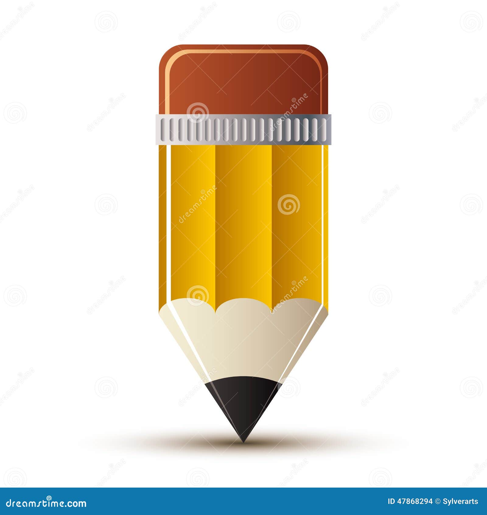 Yellow pencil icon. stock vector. Illustration of school - 47868294