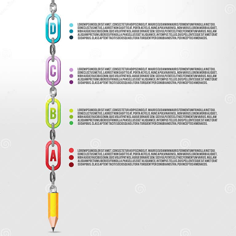 Yellow Pencil Modern Template Chain Stock Illustration - Illustration ...