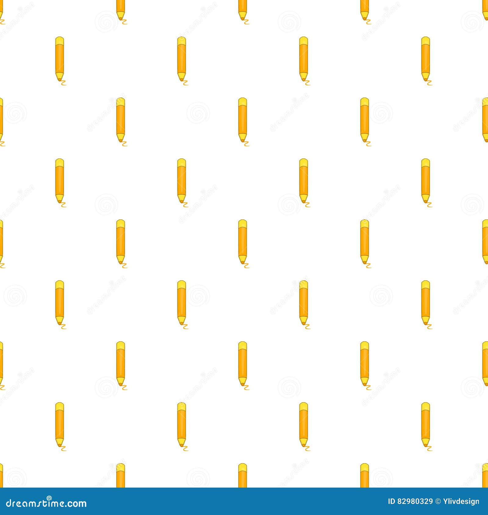 Yellow Pencil Pattern, Cartoon Style Stock Vector - Illustration of ...