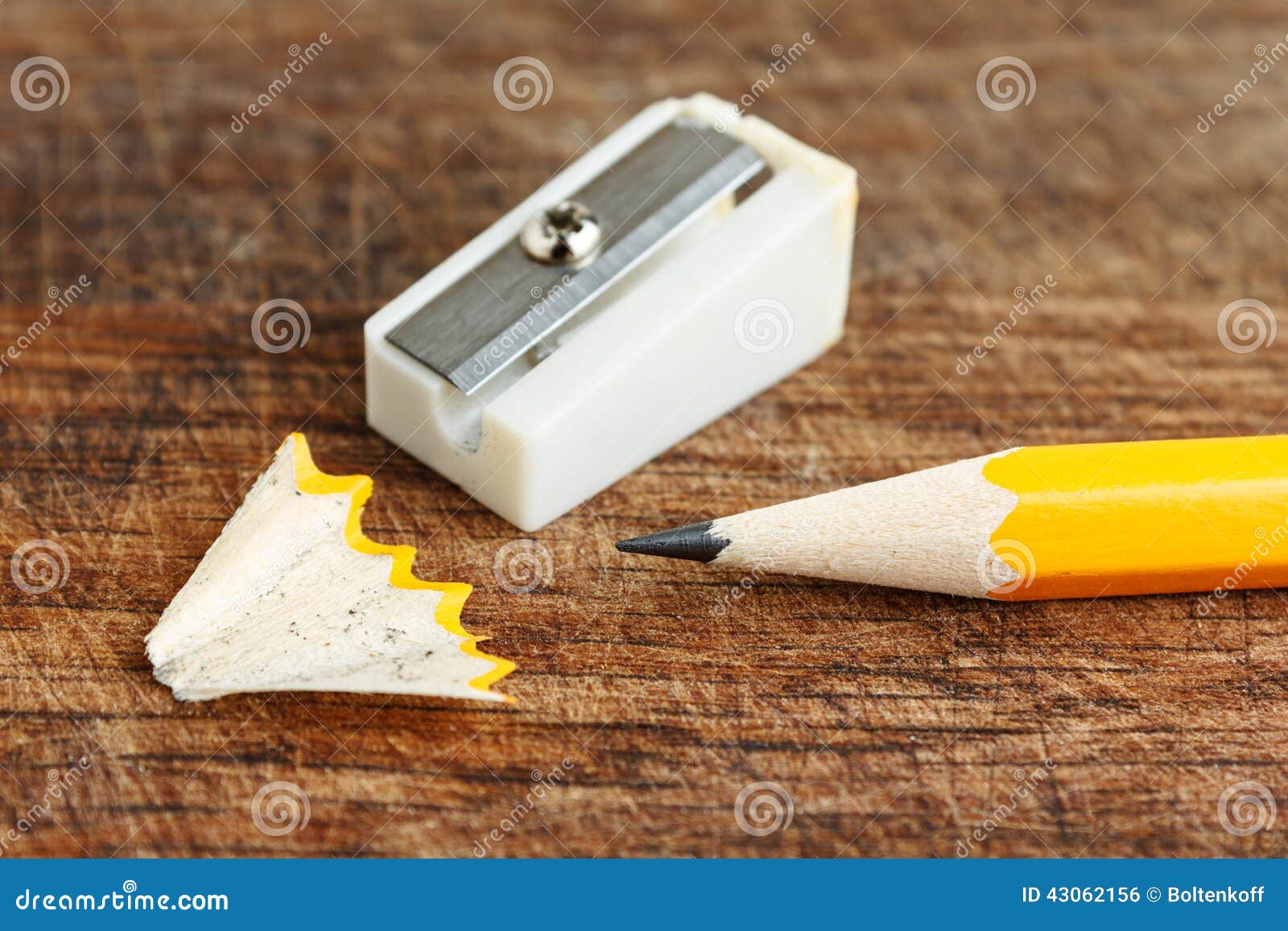 Yellow Pencil with Sharpener Stock Photo - Image of filing, graphite ...