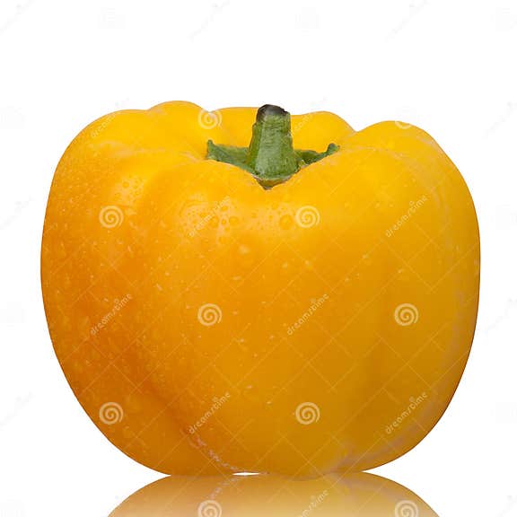 Yellow Pepper Isolated on White Stock Image - Image of paprika ...
