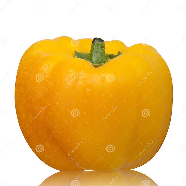 Yellow Pepper Isolated on White Stock Image - Image of paprika ...