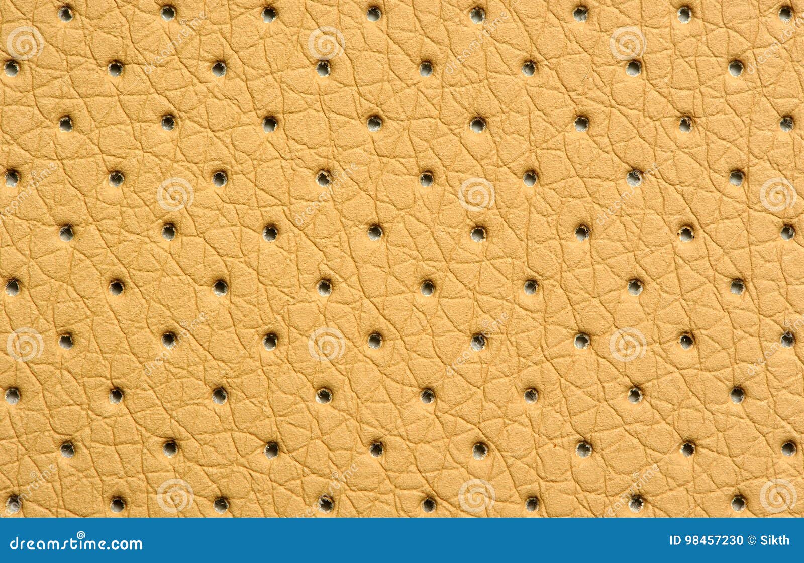 Yellow Perforated Leather Texture Background Royalty-Free Stock Photo ...