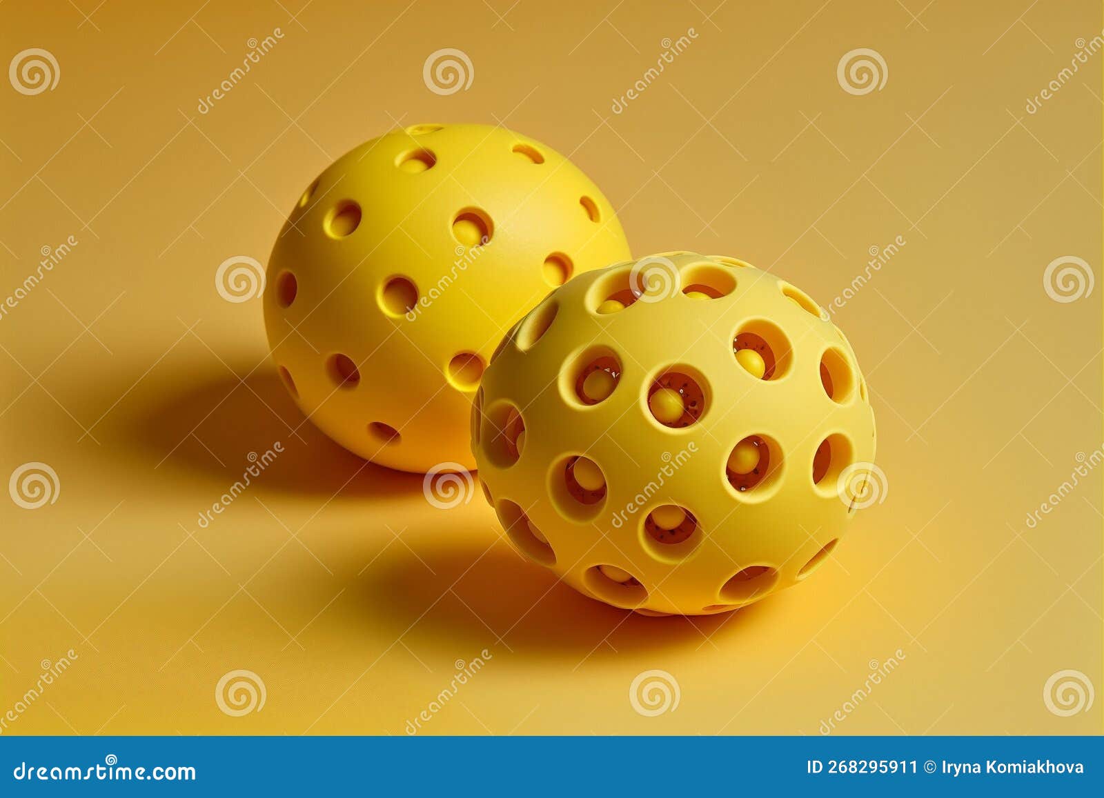 Yellow Perforated Pickleball Balls, Ai Stock Illustration ...