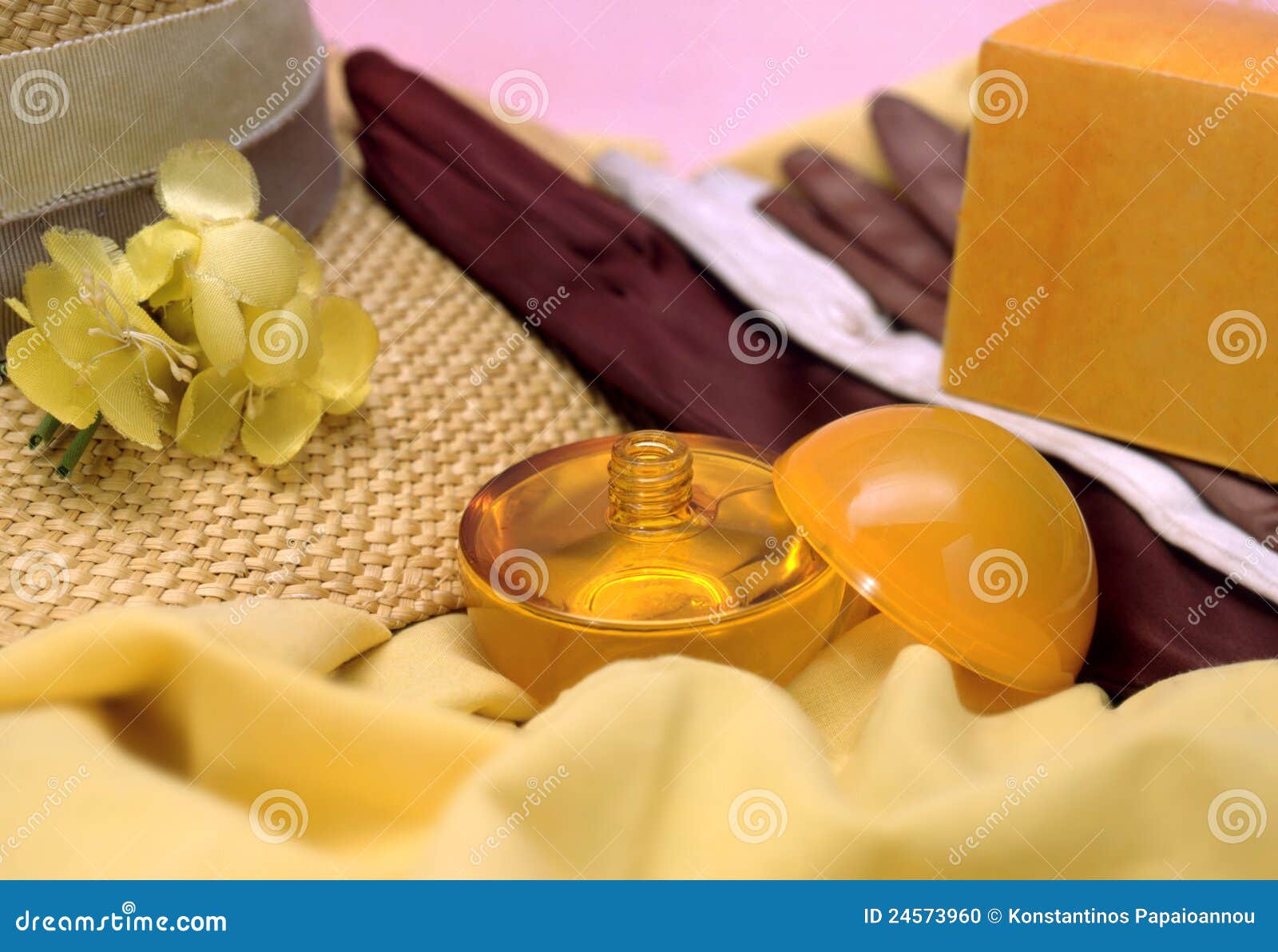 Yellow perfume bottle stock photo. Image of luxury, fragrant - 24573960